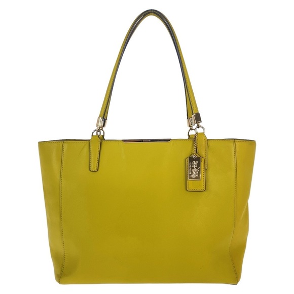 Coach | Bags | Coach Coach Yellow Leather Tote Bag Leather Tote Bag ...